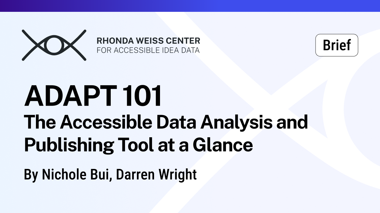 Resources | Rhonda Weiss Center for Accessible IDEA Data